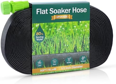 Amazon.com: Flat Soaker Hose 50ft, Heavy Duty Double Layer Design, Drip ...