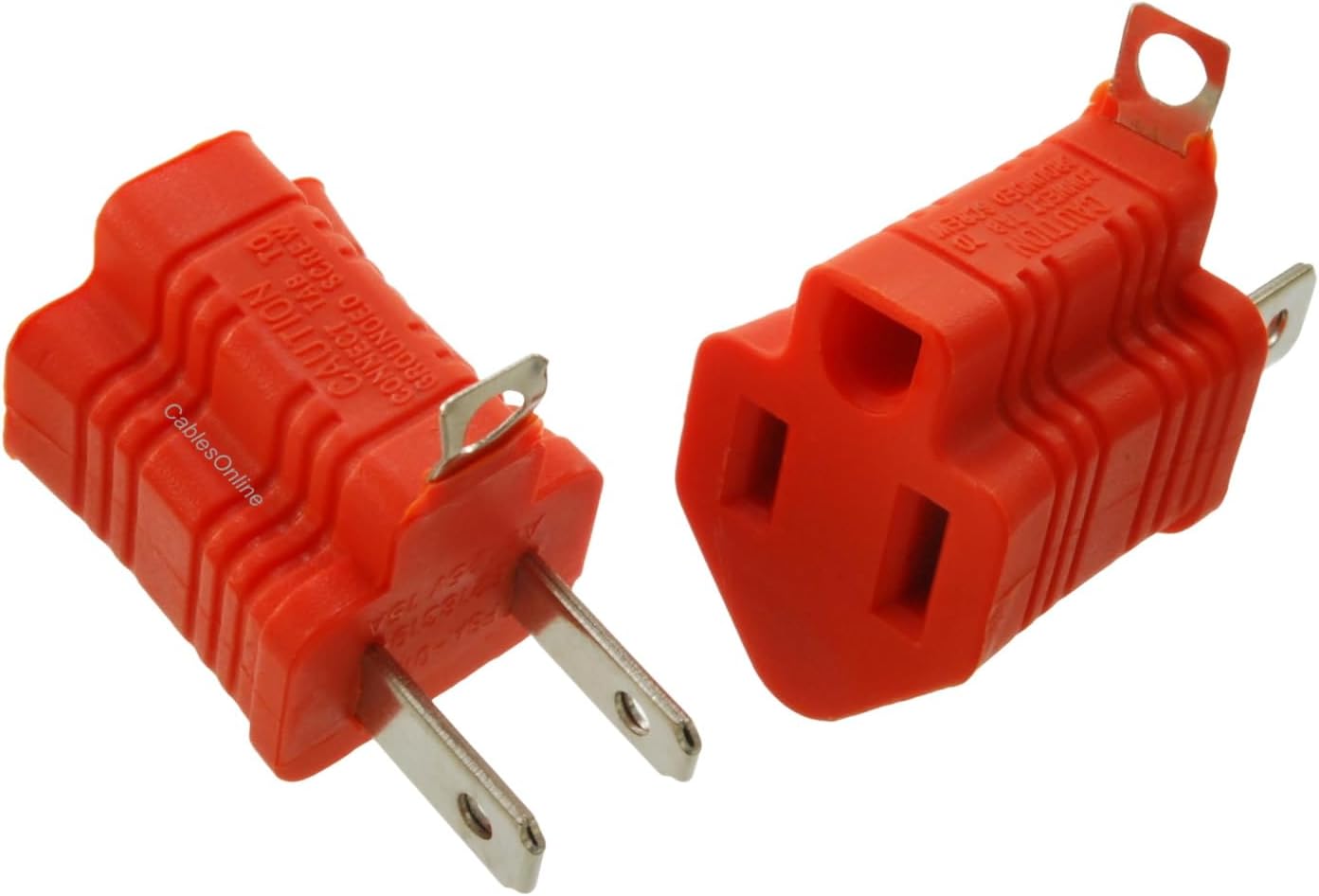 Amazon.com: CablesOnline 2-Pack 3-Prong to 2-Prong Polarized Grounding ...