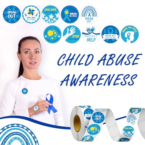 Snapklik.com : 1000 Pcs Child Abuse Awareness Stickers For Kids Roll ...