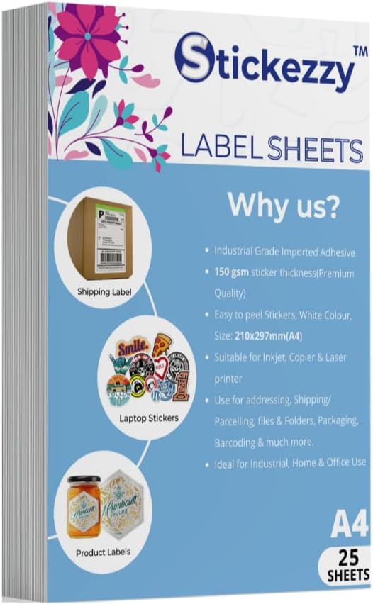 Goelite A4 Size Glossy Self-Adhesive Sticker Photo Paper 120 GSM And ...