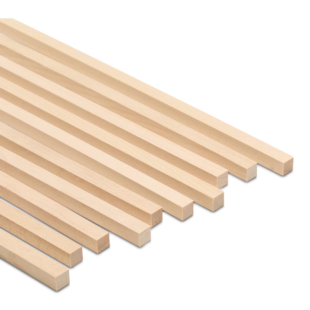 Snapklik.com : Wood Square Dowel Rods 3/8-inch X 36 Pack Of 50 Wooden ...