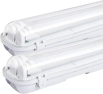 Hebitod 2 Pack LED Batten Light 5FT Natural White 2xT8 Tube Light 24W ...