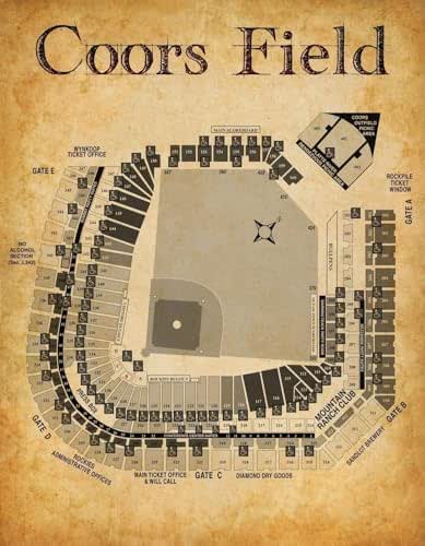 Amazon.com: Coors Field Seating Chart 18x24 Unframed Poster–Section Map ...