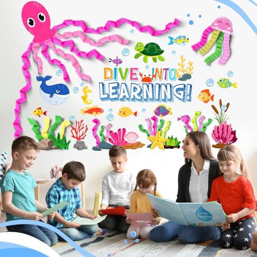 Snapklik.com : 51 Pcs Ocean Bulletin Board Under The Sea Classroom ...