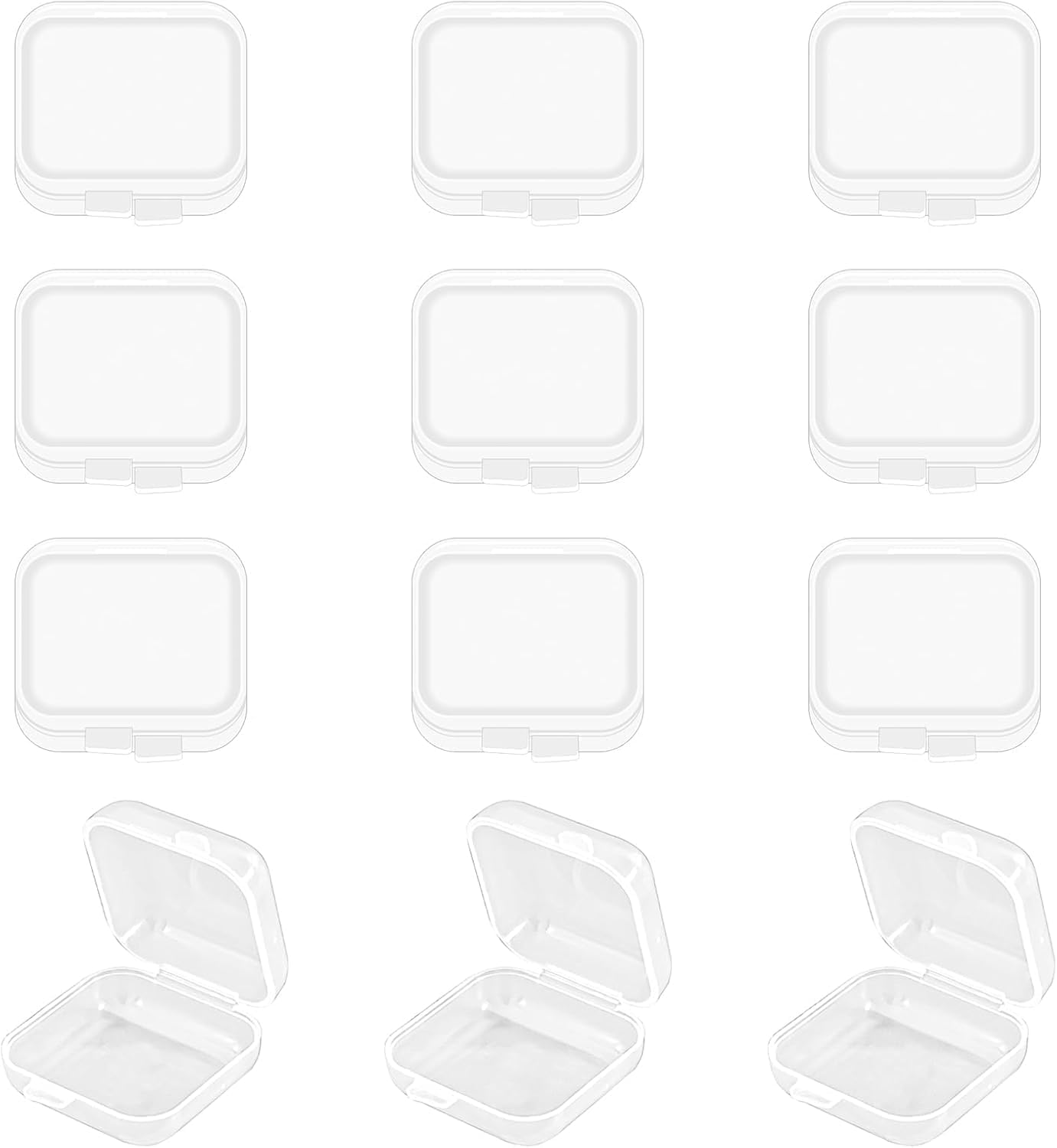 Amazon.com: Clear Small Plastic Storage Container, 12 Pcs Mini Square ...