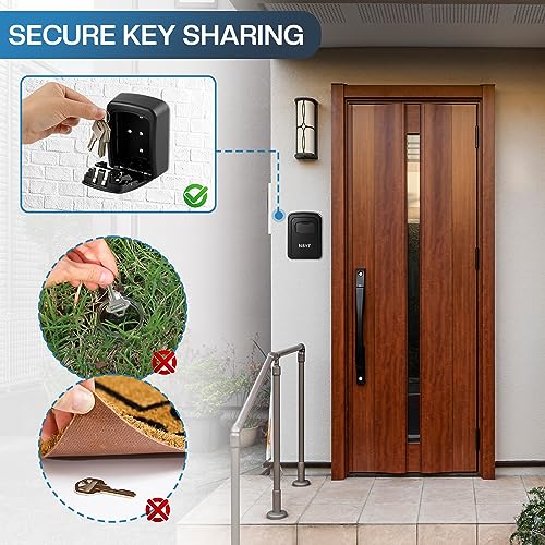 NBYT Portable Combination Lock keybox, Wall Mount,For House Keys Key ...