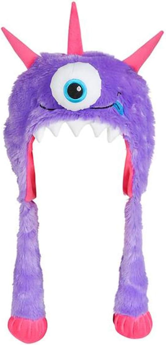Amazon.com: Halloween Character Cute Purple Monster Plush Hat Costume ...