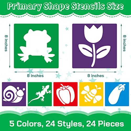 Snapklik.com : 24 Pieces Stencils For Kids 8 Inches Drawing Stencils ...