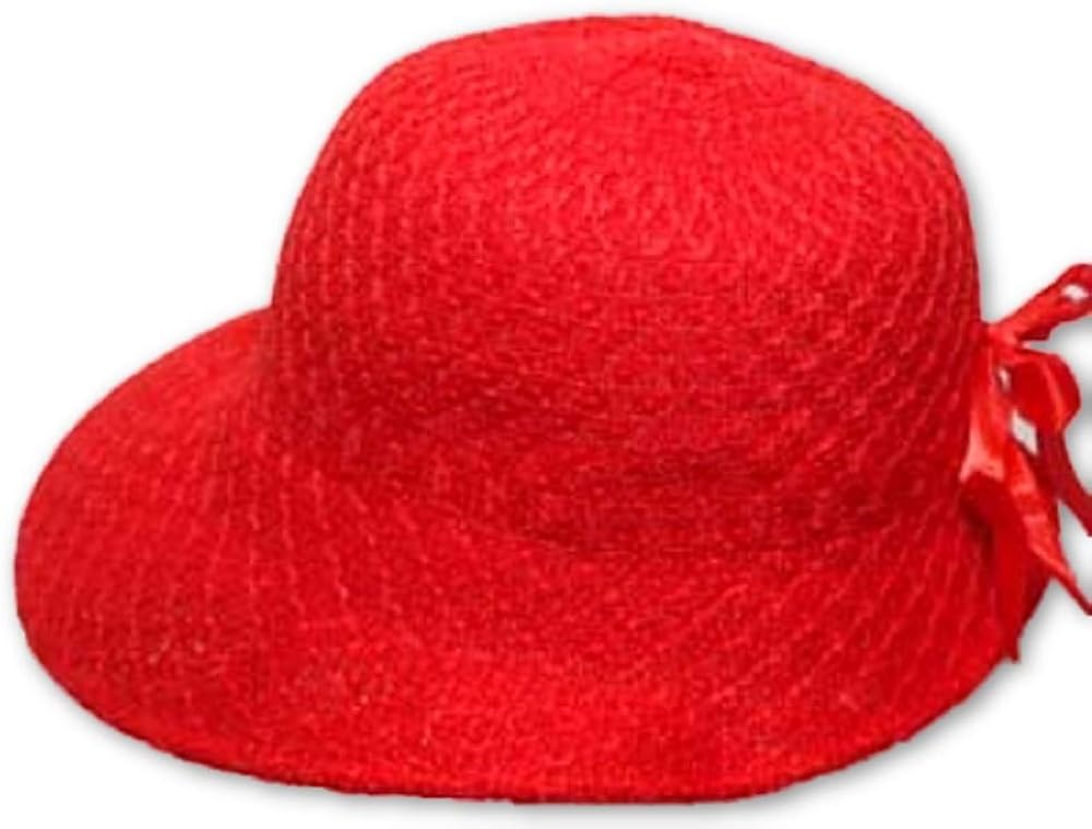 Red Hat Lady Society/Braided Poly Hat/Red : Clothing, Shoes & Jewelry