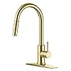 Delta Nicoli Brushed Gold Kitchen Faucet with Pull Down Sprayer, Modern ...