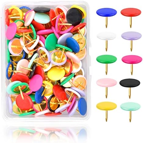 HQdeal 300Pcs Colorful Push Pins, Decorative Drawing Pins, Round Head ...