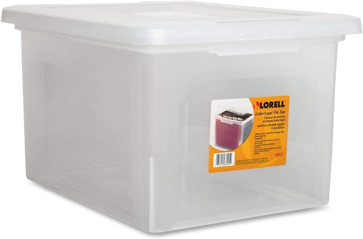 Amazon.com : ADVANTUS File Tote with Lid, 19 x 15.5 x 11 Inches, Black ...