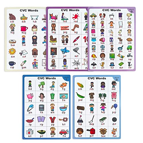 Buy - CVC Phonics Words Language Arts Skills Charts for Kids Classroom ...