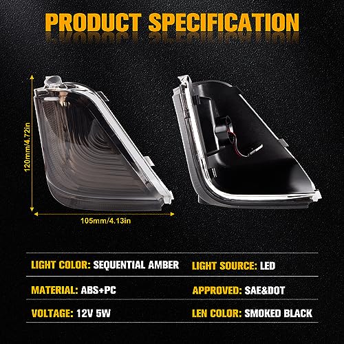 Snapklik.com : Gempro LED Side Mirror Turn Signal Lights Sequential ...