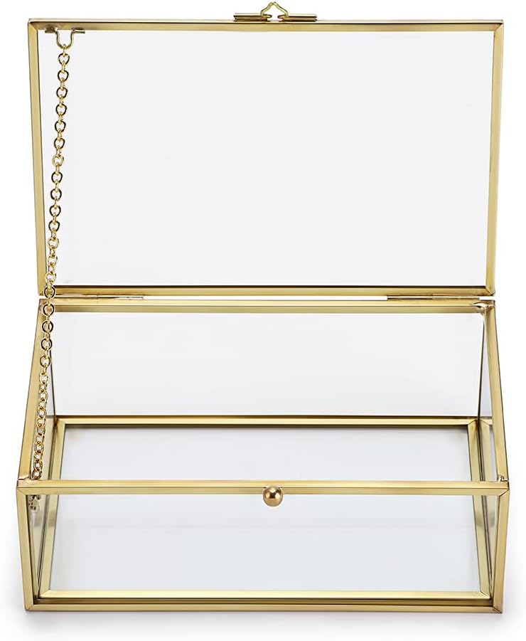 Clear Glass Jewelry Box with Removable Velvet Tray - Jewelry Case with ...