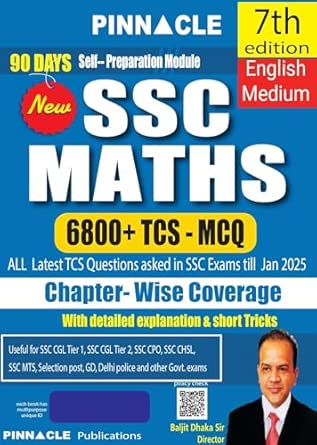 Pinnacle SSC Maths 6800+ TCS MCQ 7th Edition English Medium Chapterwise ...
