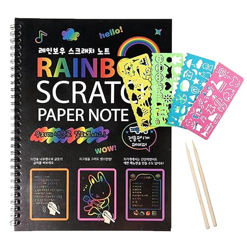 Children’s Rainbow Scratch Drawing, Scratch Paper Art Handicraft ...