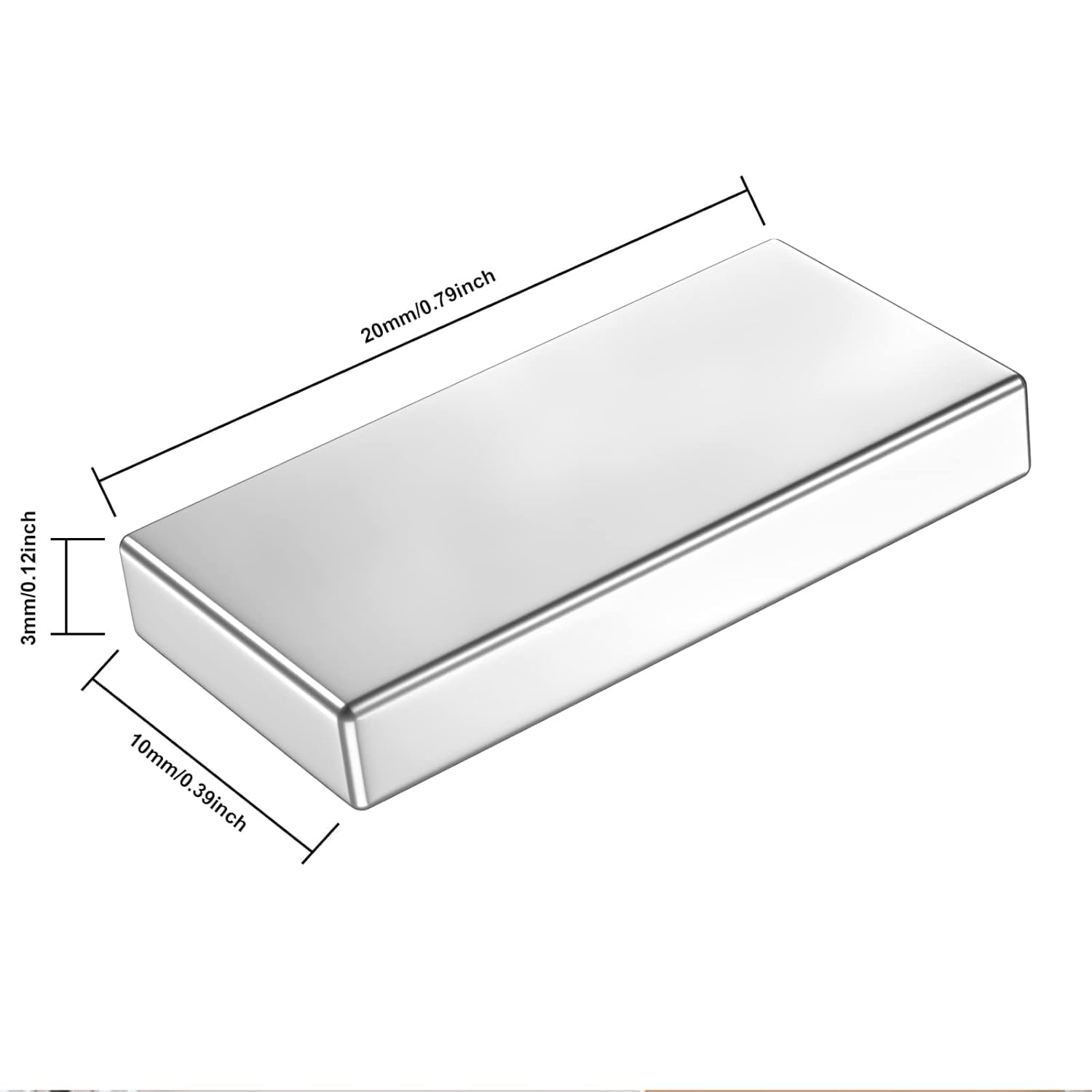 Snapklik.com : 20Pcs Rare Earth Magnets Bars Heavy Duty, Rectangular ...