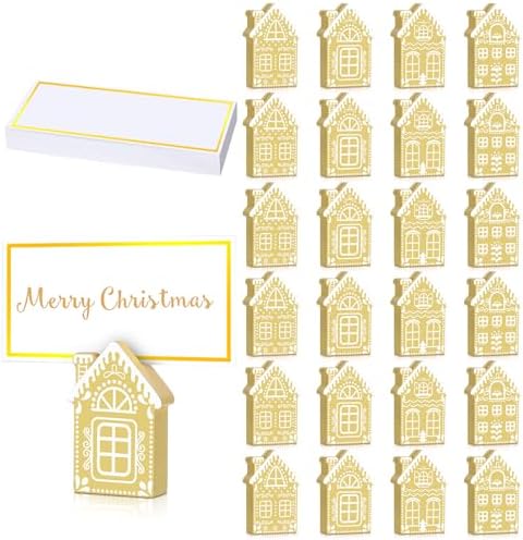 Amazon.com: Fullhawl 24 Pcs Christmas Place Card Holders Wooden ...