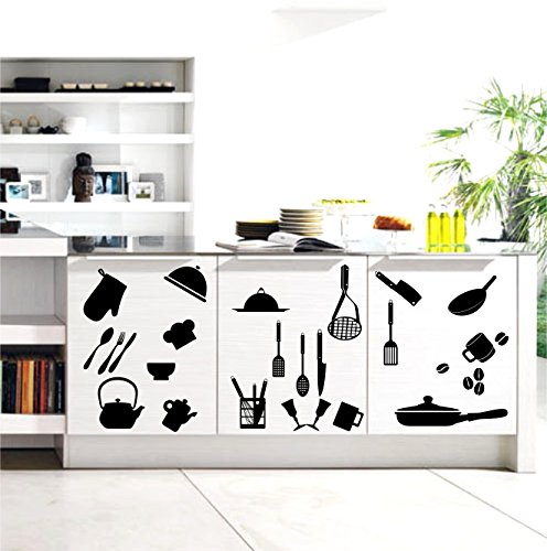 Sticker Yard Stylish Kitchen Utensils Wall Sticker & Decal (Color ...