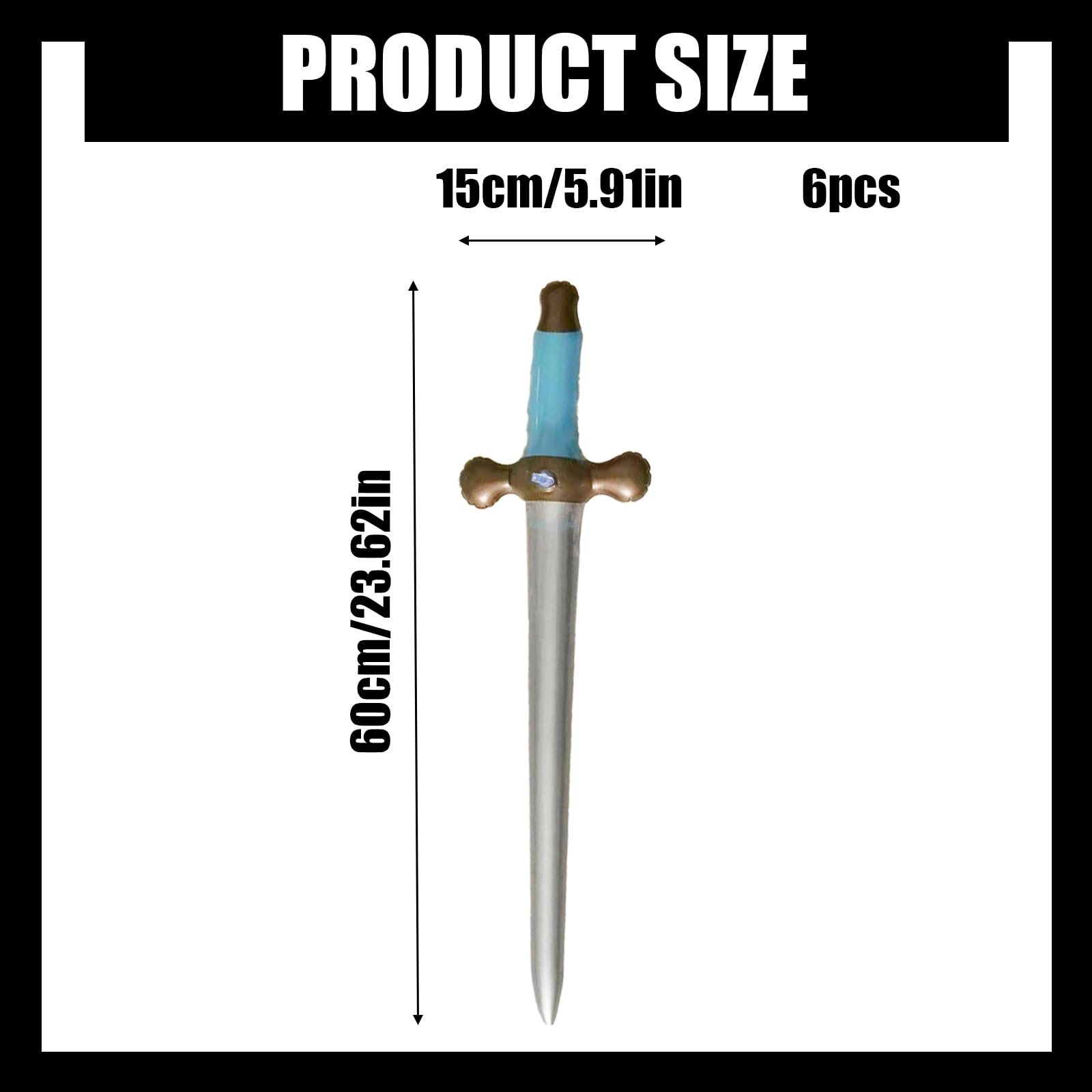 Falafoty 6 Pcs Inflatable Swords for Kids Pirate Swords Inflatable Toy ...