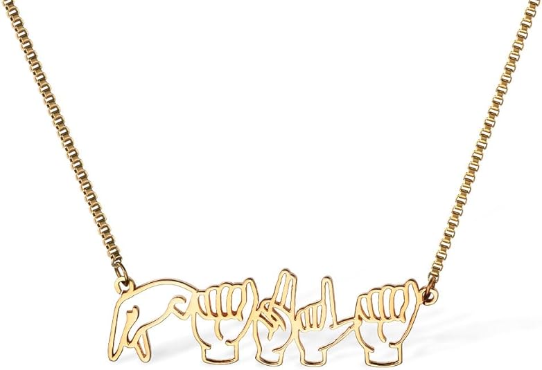 Amazon.com: callie Personalized ASL Necklace - Custom Name|Text ...