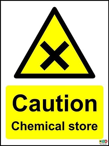 Caution Chemical Store COSHH Safety Sign - 1.2mm Rigid Plastic 300mm x ...