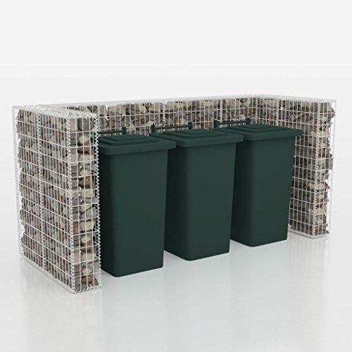 Festnight Gabion Wheelie Bin Surround| Waste Container Surround ...
