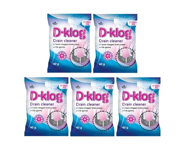 SKA Drain Cleaner Powder (40g x 5N), Removes Clogs, Blockages in ...