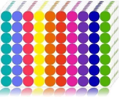 Amazon.com : 3500 Pieces Dot Stickers, 3/4 inch Color Coding Labels, 10 ...