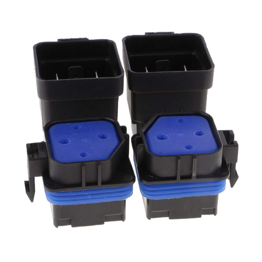 Buy 2 Sets 12V 40A Amp 4 Pin Relay And Relay Holder Socket Integrated ...