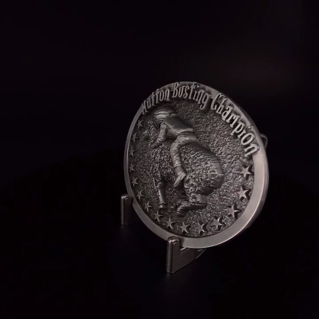 Watch Antique Silver Oval Mutton Busting Champion Belt Buckle on Amazon ...