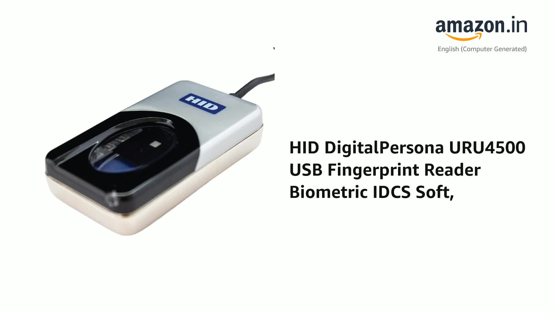 Watch HID DigitalPersona URU4500 USB Fingerprint Reader Biometric IDCS ...