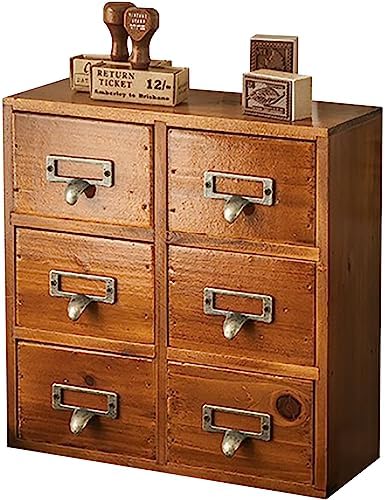 Amazon.com: Vintage Card Catalog Drawers for Desktop - 6-Drawer Mini ...