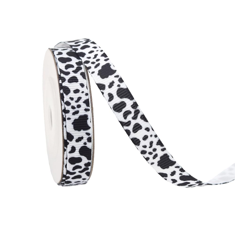 Amazon.com: UUYYEO 20 Yards 1 cm Animal Print Grosgrain Ribbon Cow ...