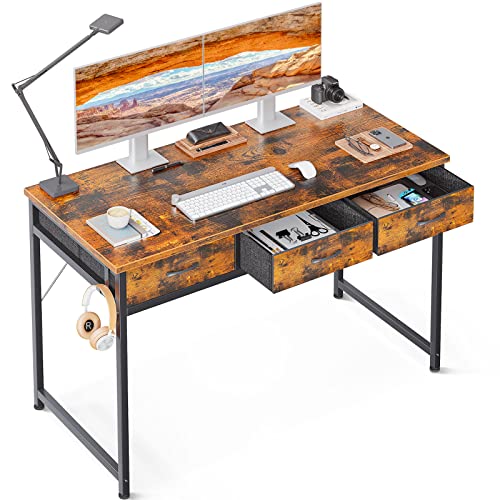 ODK 48 Inch Computer Desk with 3 Fabric Drawer, Home Office Desk Modern ...