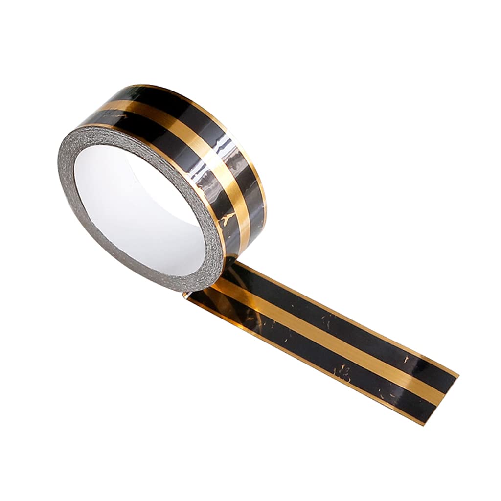 HASTHIP® 5M Black Golden Floor Tiles Stickers, Waterproof Tile Gap Tape ...