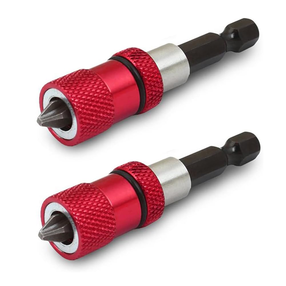 Teocpai 2Pcs 60mm Magnetic Bit Holder with 2Pcs PH2 Bits Drywall Screw ...