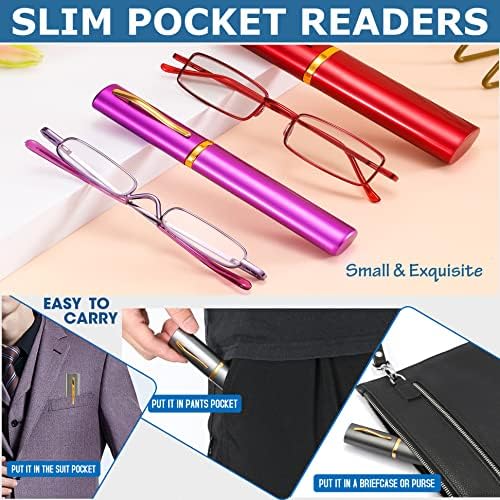 Amazon.com: touk Small Pocket Reading Glasses Blue Light Blocking, Slim ...