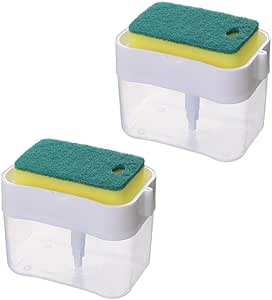 Amazon.com: 2Pcs Soap Dispenser for Kitchen Sink, Dish Sponge Holder ...