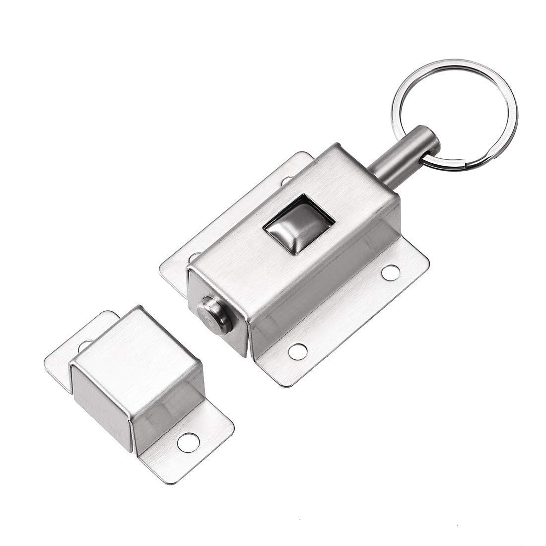 Door Barrel Bolt and Stainless Steel Ring-Pull Spring Loaded Auto ...