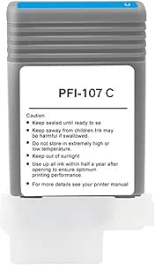 Amazon.com: PFI-107C Cyan Ink 130ML Cartridge Compatible with Canon PFI107 PFI-107C for ...