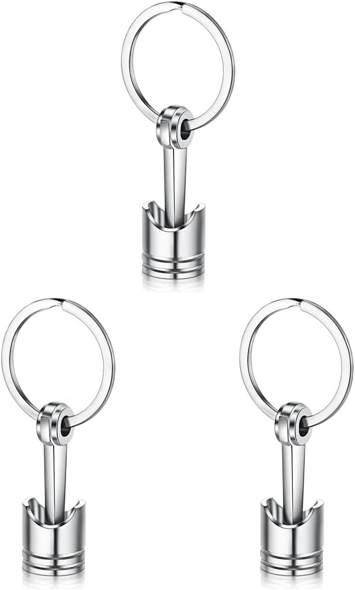 Amazon.com: maycom Creative Polished Silver Engine Piston Keychain Key ...