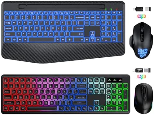 Amazon.com: SABLUTE 2 Pack Wireless Keyboard and Mouse Combo with ...