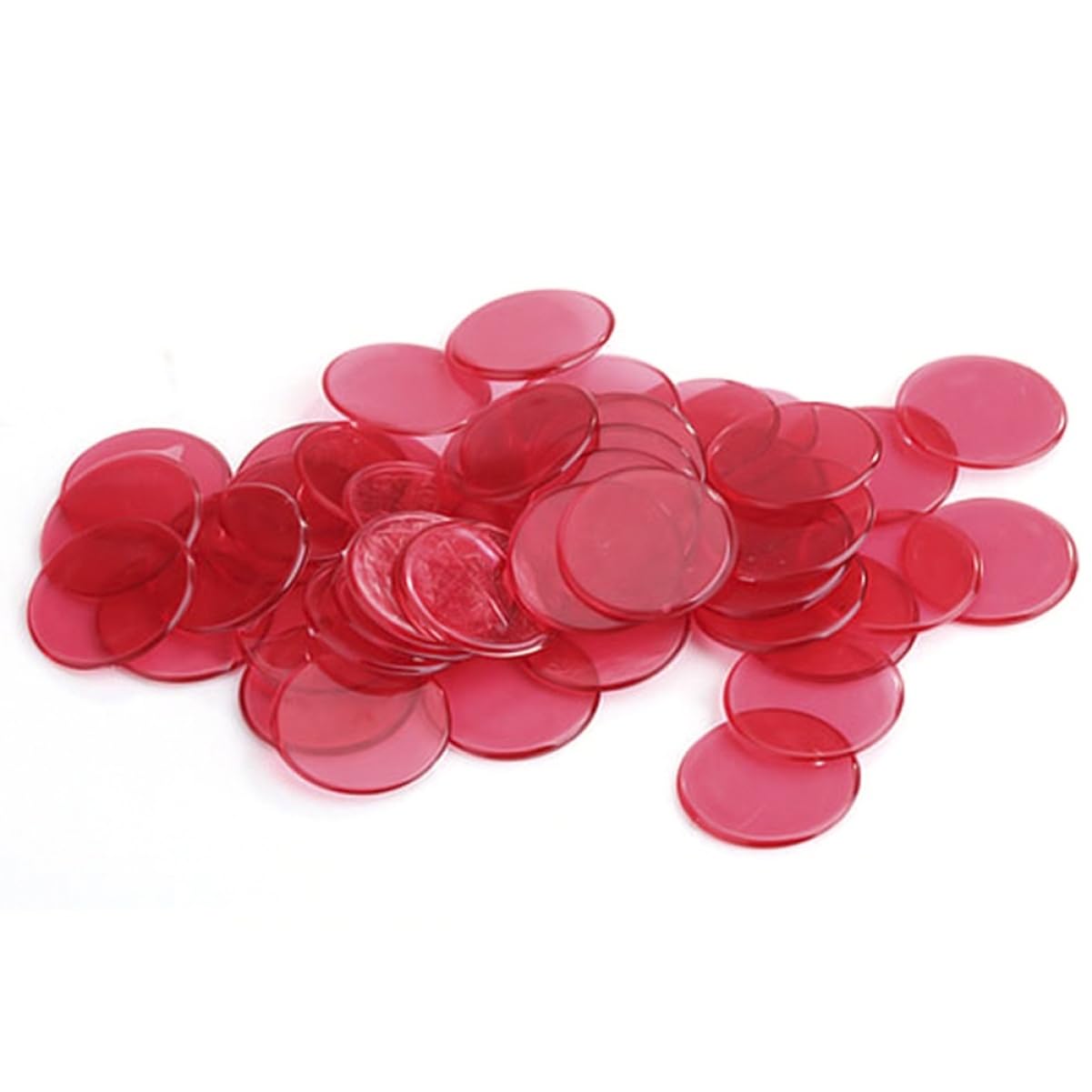 CIYODO 80pcs Red Transparent Bingo Counters Plastic Markers for Bingo ...