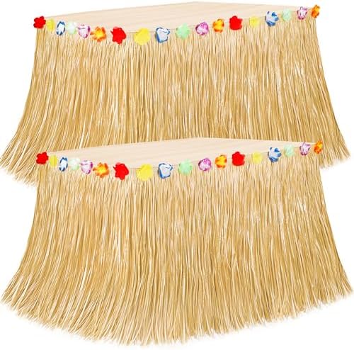 Amazon.com: 45 Pcs Tiki Bar Hut Set Tropical Tabletop Hut Luau Grass ...