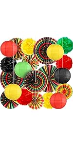 Amazon.com: Outus Black History Month Decorations Paper Fans Juneteenth ...