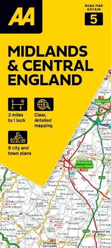 Buy AA Road Map Midlands & Central England: 5 (AA Road Map Britain ...