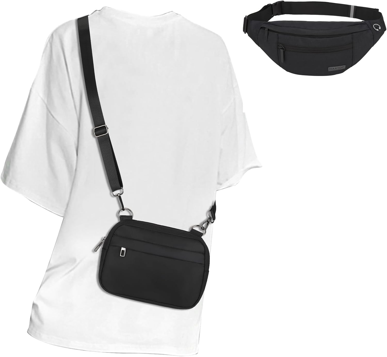 Amazon.com : MAXTOP Large Crossbody Fanny Pack Belt Bag for Women Men ...