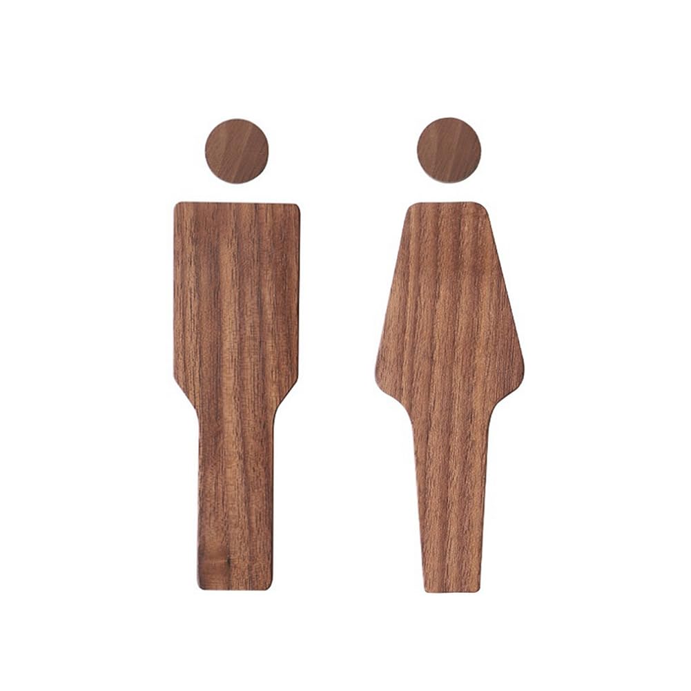 ARFUKA Cartello in legno con retro adesivo uomo donna bagno bagno WC ...